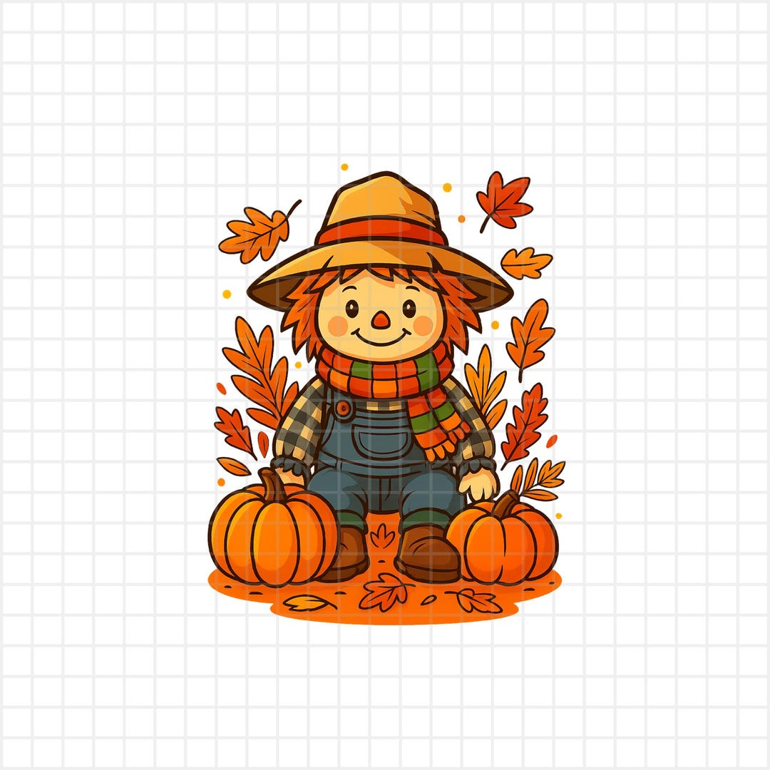 Scarecrow Fall PNG, Cute Autumn Pumpkin Clipart, Thanksgiving Harvest ...