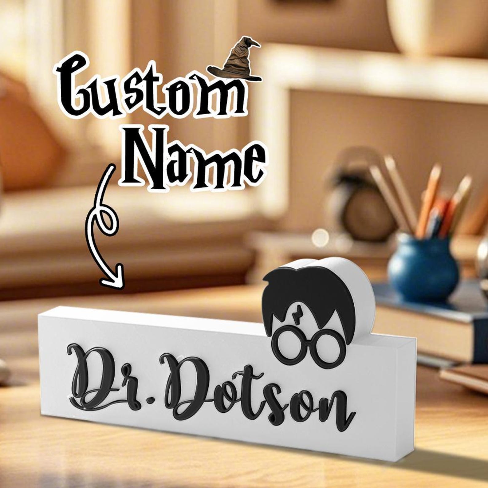 Personalized 3D Print Name Sign | Custom Desk Name Plate | Office Desk ...