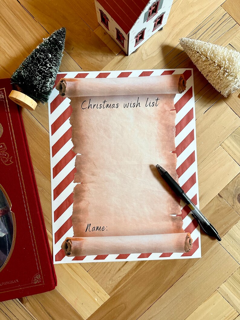 Christmas Wish List, Letter to Santa Claus, Christmas Printable for ...