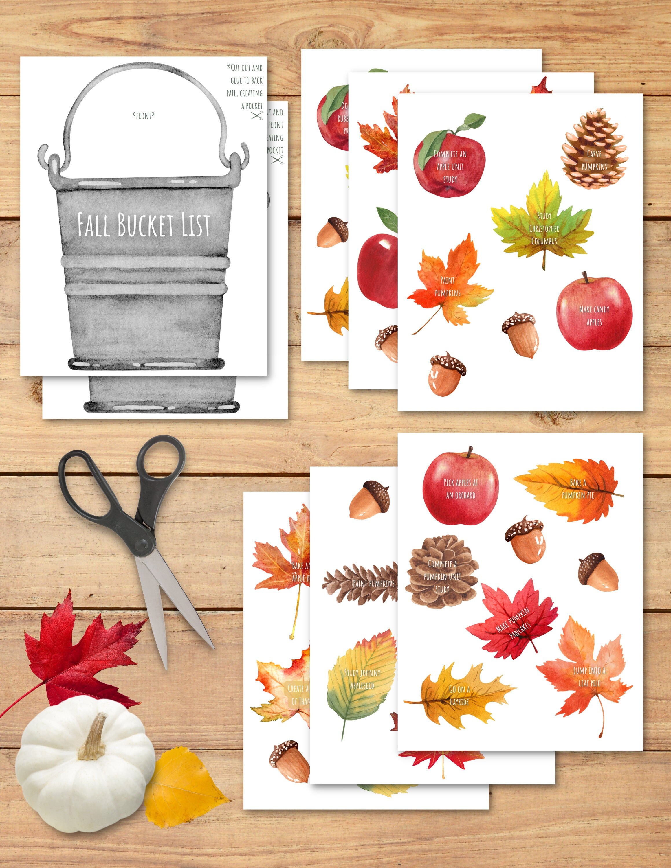 Fall Bucket List Printable: Autumn Activities, Homeschool Lesson (PDF ...