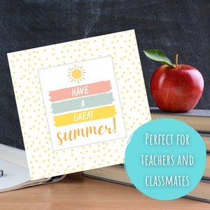 Have a Great Summer Card, SUMMER CARD, School Card, End of School ...