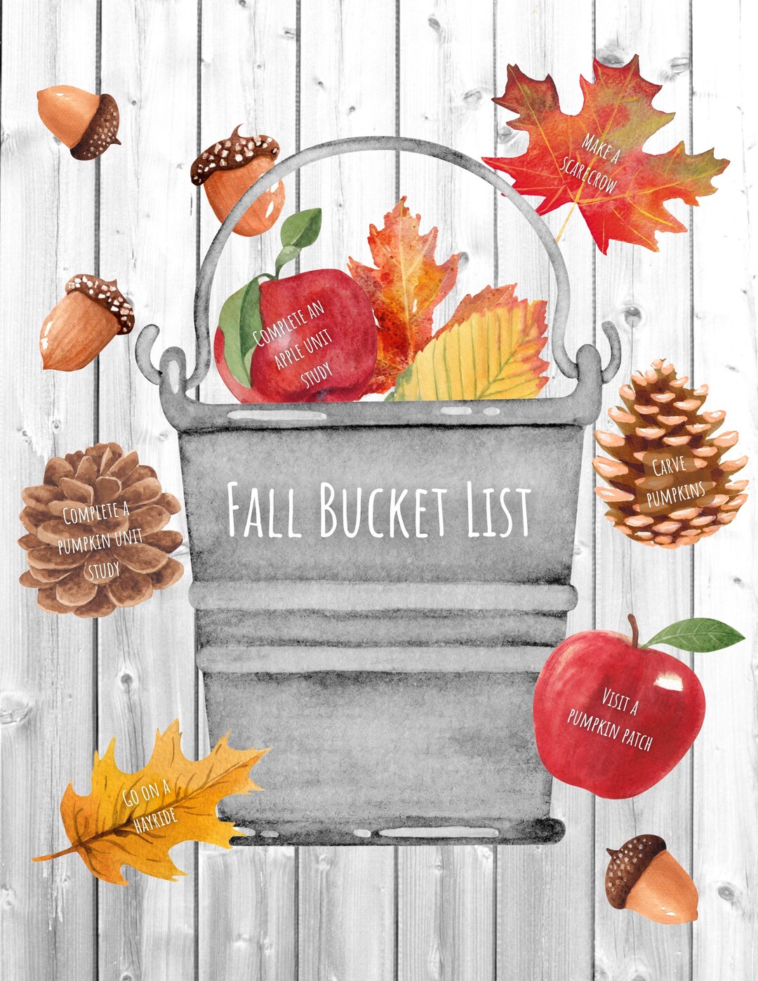 Fall Bucket List Printable: Autumn Activities for Families (digital ...