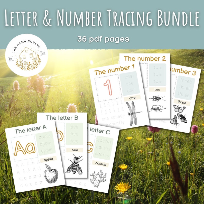 DIGITAL Handwriting Practice Letters and Numbers Tracing Bundle ...