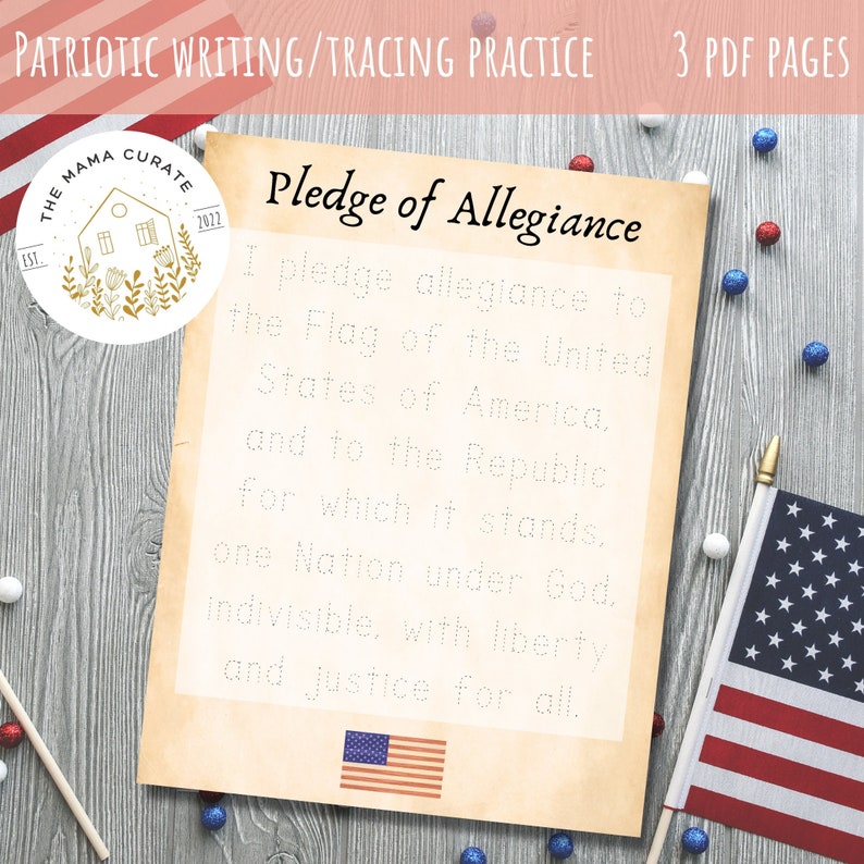 Handwriting Practice USA Printable Tracing Worksheets Preamble ...