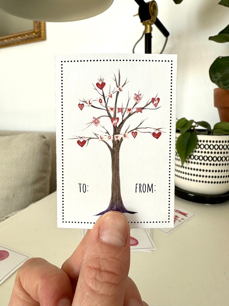 Printable Watercolor Valentine's Day Cards: Kids Classroom Gift Tags ...