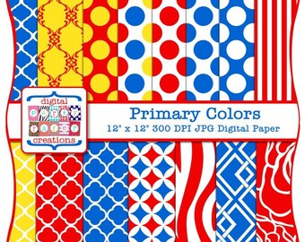 Primary Colors Paper | Etsy