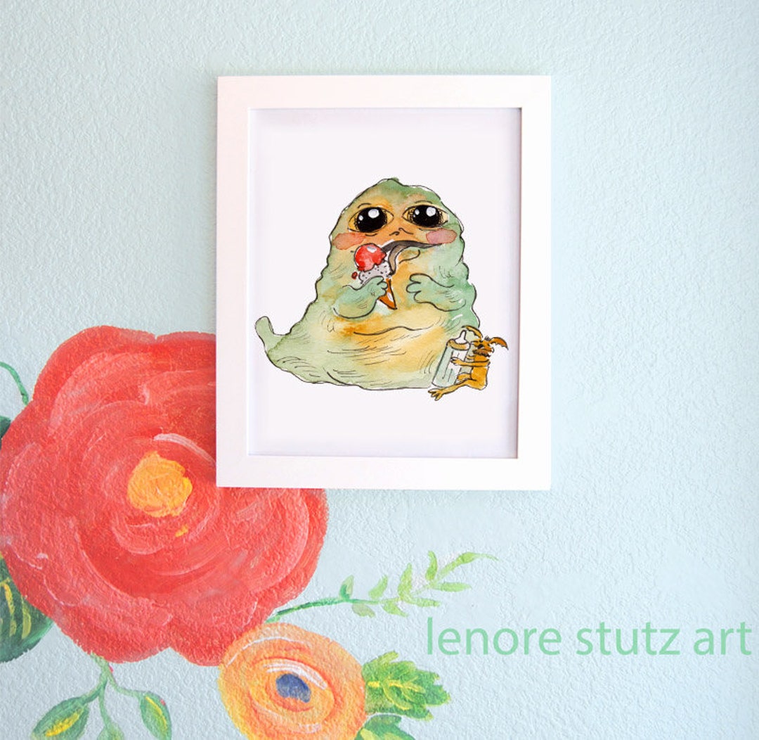 Star Wars Baby Nursery Art, Baby Jabba, Jabba the Hutt Star Wars Print ...