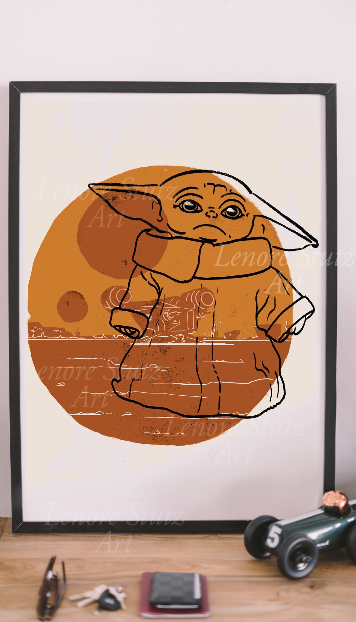 Baby Yoda Grogu Mandalorian Print Star Wars Modern Art - Etsy