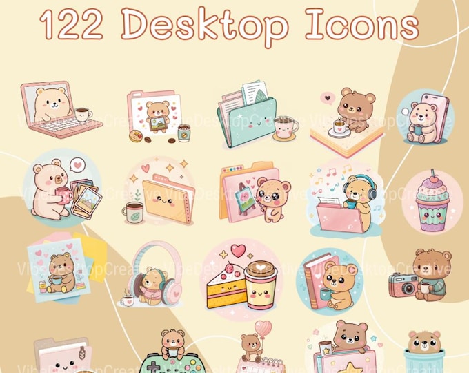 Cozy Studio Anime Desktop Icons Kawaii Desktop Organizer Icon Set Anime ...