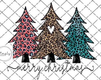 Leopard Christmas Tree Png Christmas Sublimation Design | Etsy
