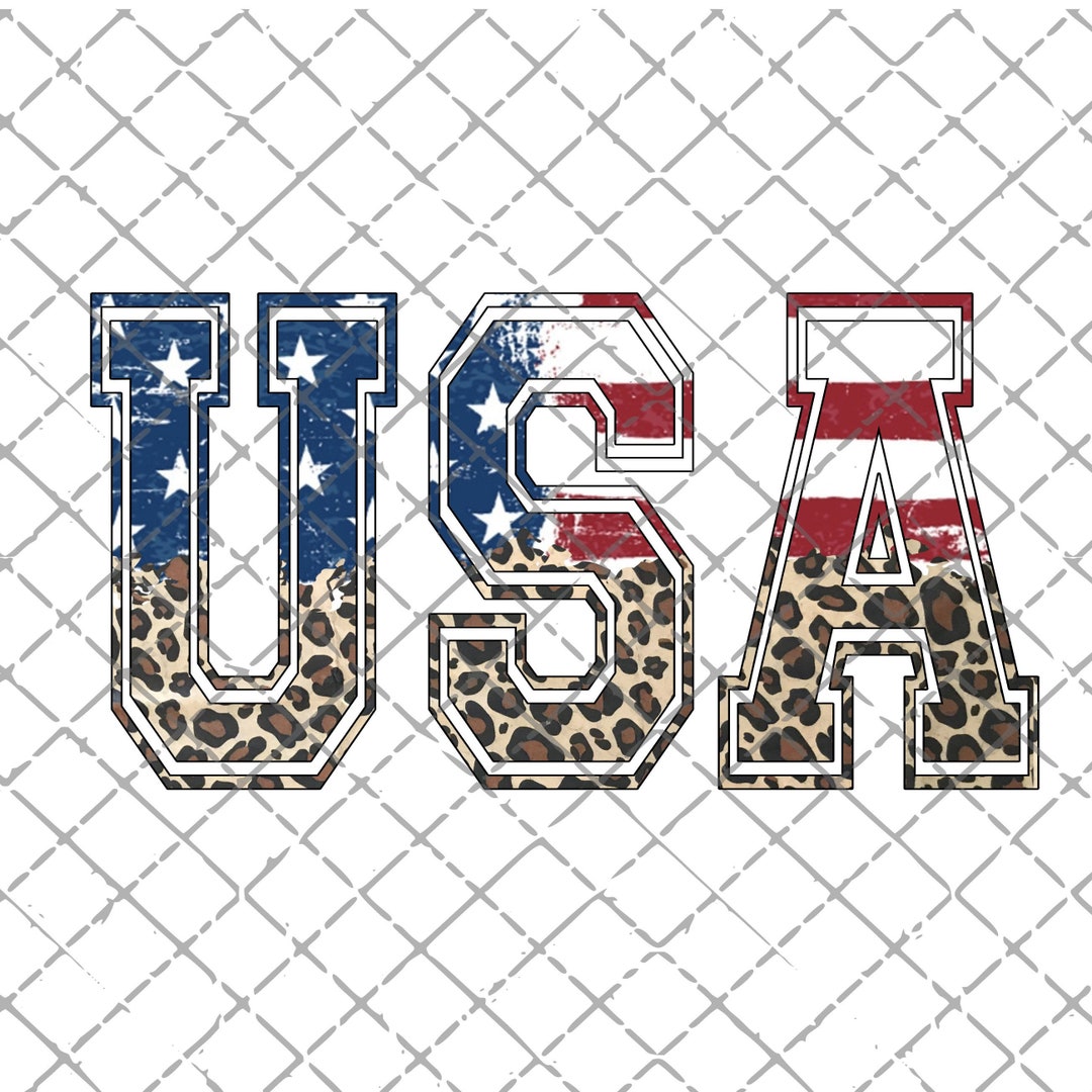 USA Leopard Flag Png USA Clipart Sublimation Design 4th of July ...