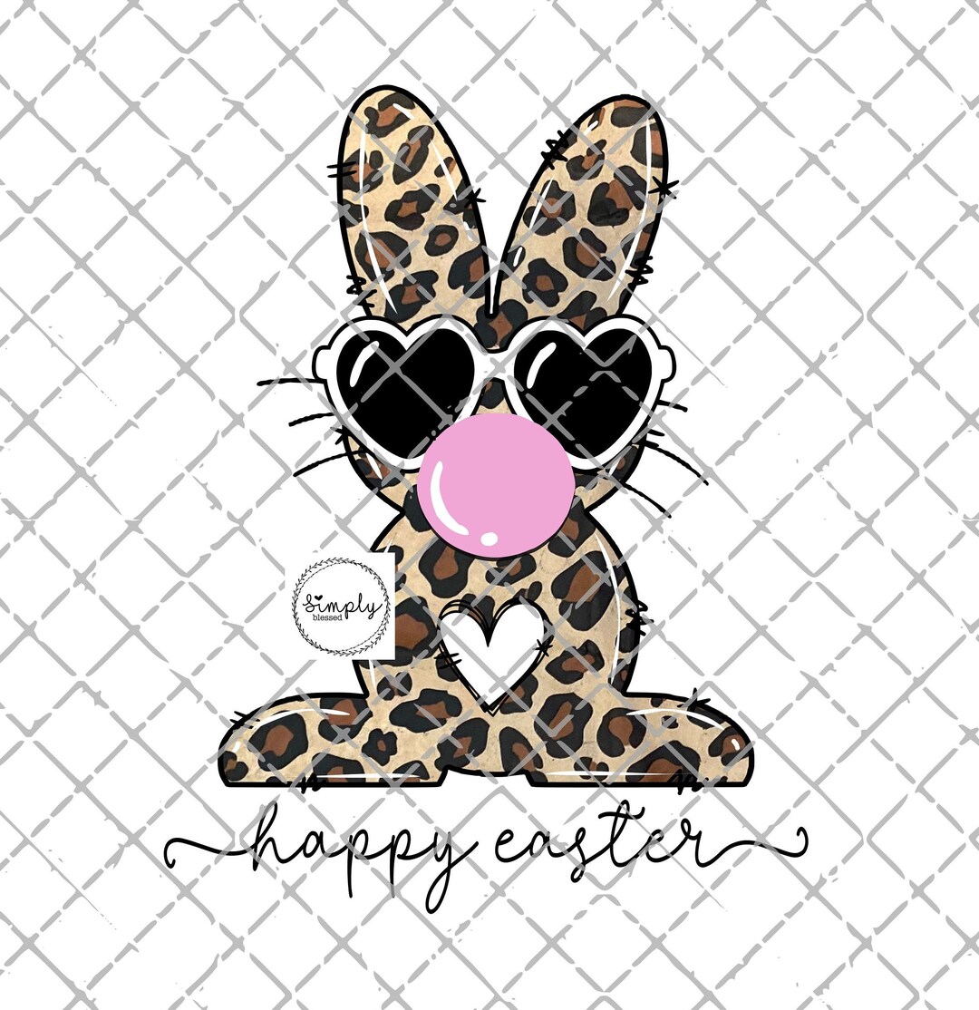 Easter Png, Leopard Easter Bunny Bubble Gum Png, Happy Easter ...