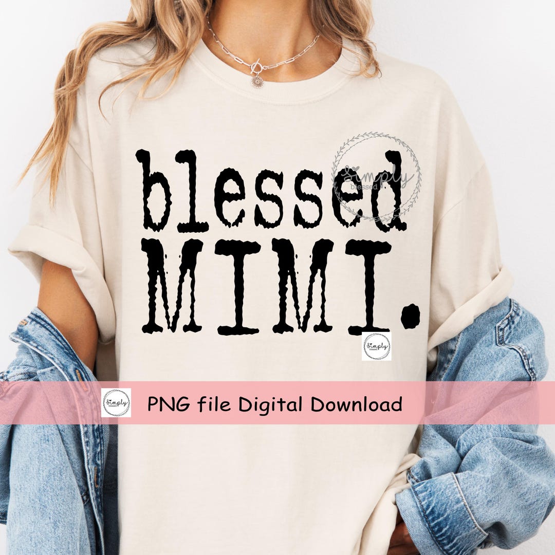 Blessed Mimi Typography Shirt Design: Retro Typewriter PNG (digital ...
