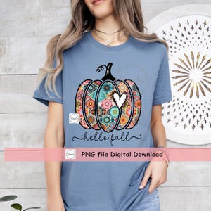 Pumpkin Png, Hello Fall Pumpkin Boho Sublimation Design Download, Fall ...