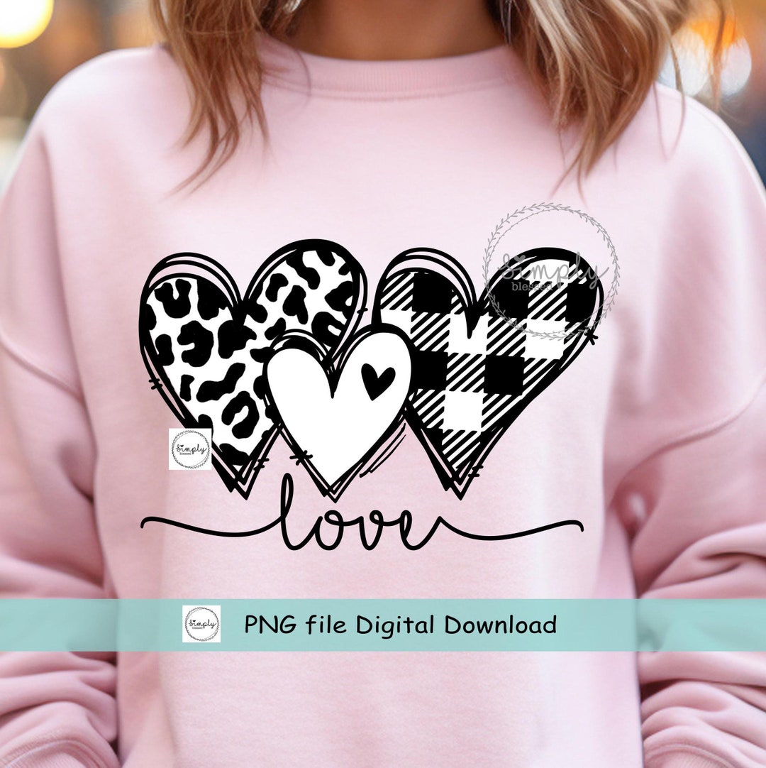 Valentines Png, Hearts Leopard Plaid Png, Sublimation Design, Valentine ...