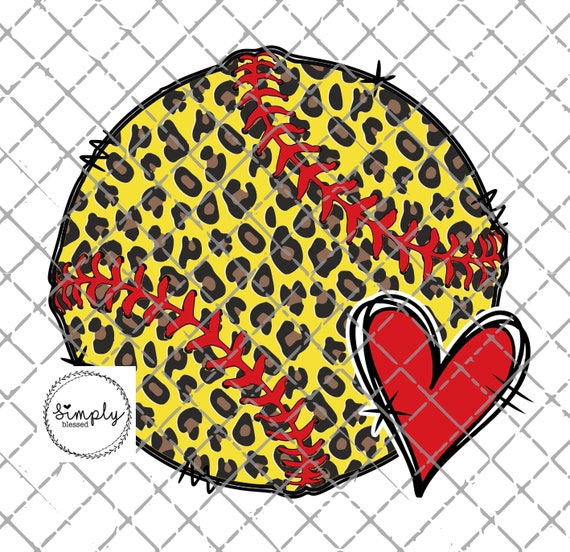 Softball Png Leopard Softball Sublimation Digital Download | Etsy