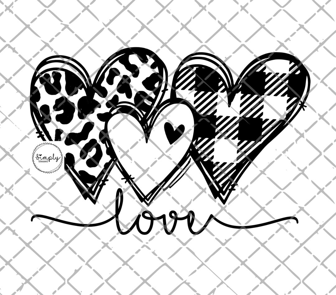 Valentines Png, Hearts Leopard Plaid Png, Sublimation Design, Valentine ...