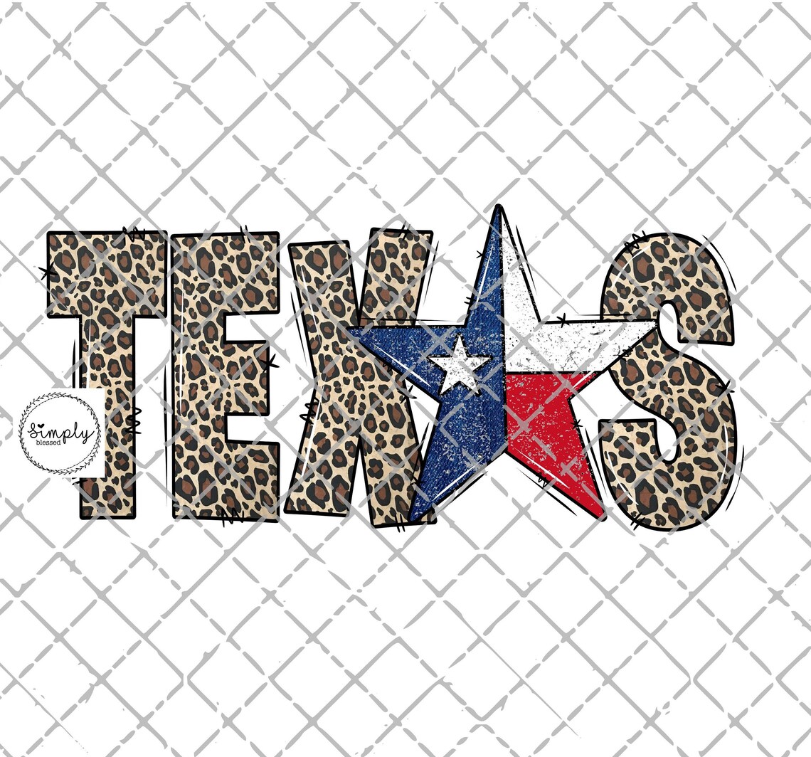 Texas Png Sublimation Design Download Leopard Texas - Etsy
