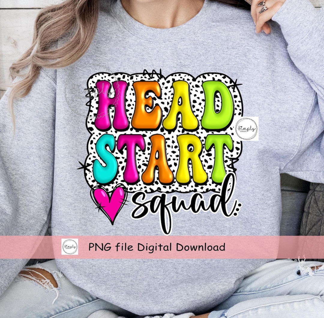 Head Start PNG, Shirt Design for DTF or Screen Print, Dalmatian Dots ...