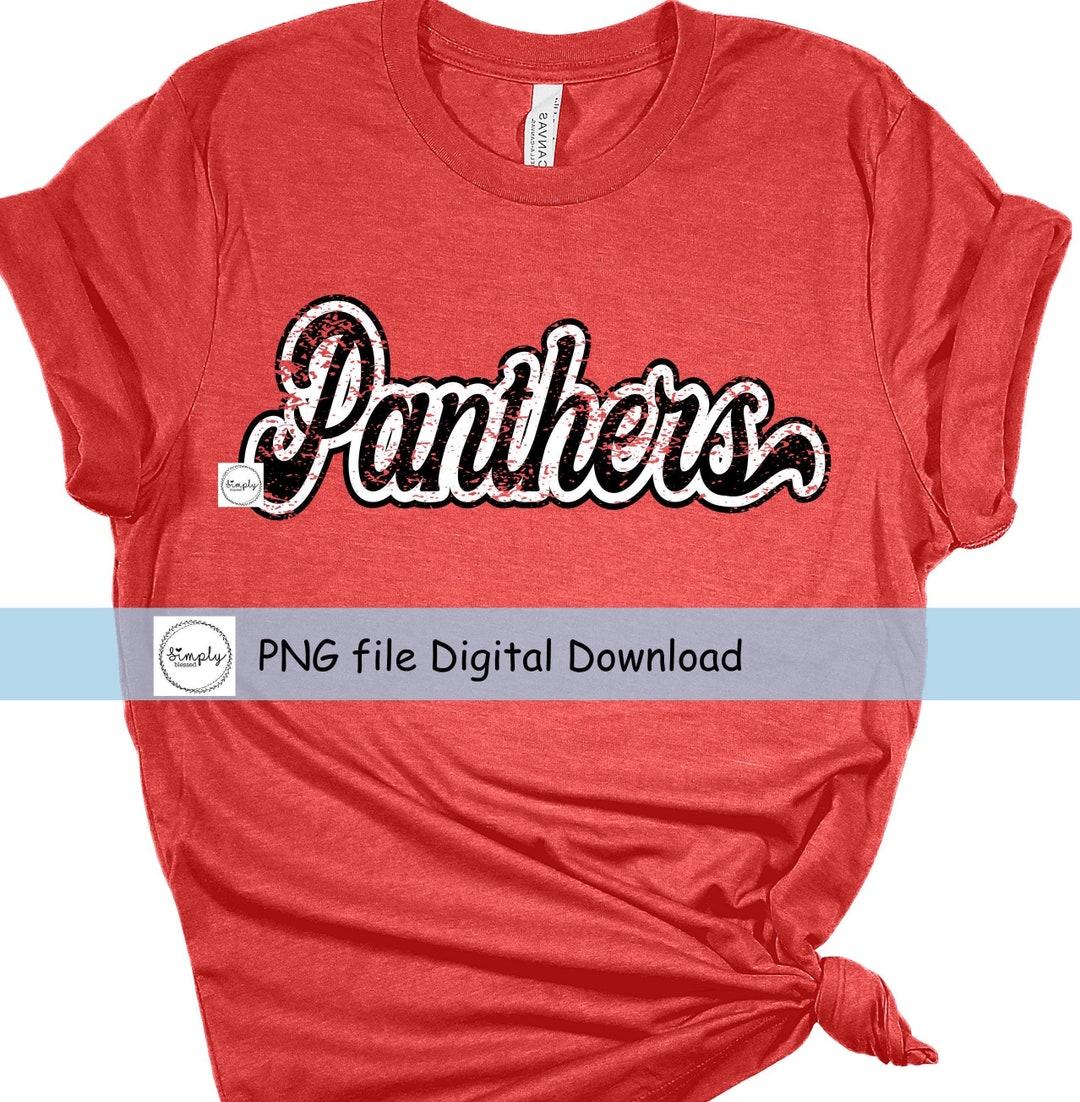 Panthers Png, Mustangs Retro Distressed Black White, Panthers Shirt ...