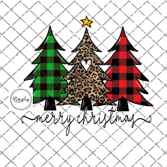 Leopard Christmas Trees Png Christmas Sublimation Design | Etsy