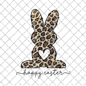 Easter Png, Leopard Easter Bunny Png, Happy Easter Sublimation Design ...