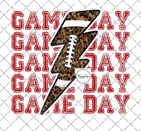 Game Day Football Lightning Bolt Png Football Sublimation - Etsy