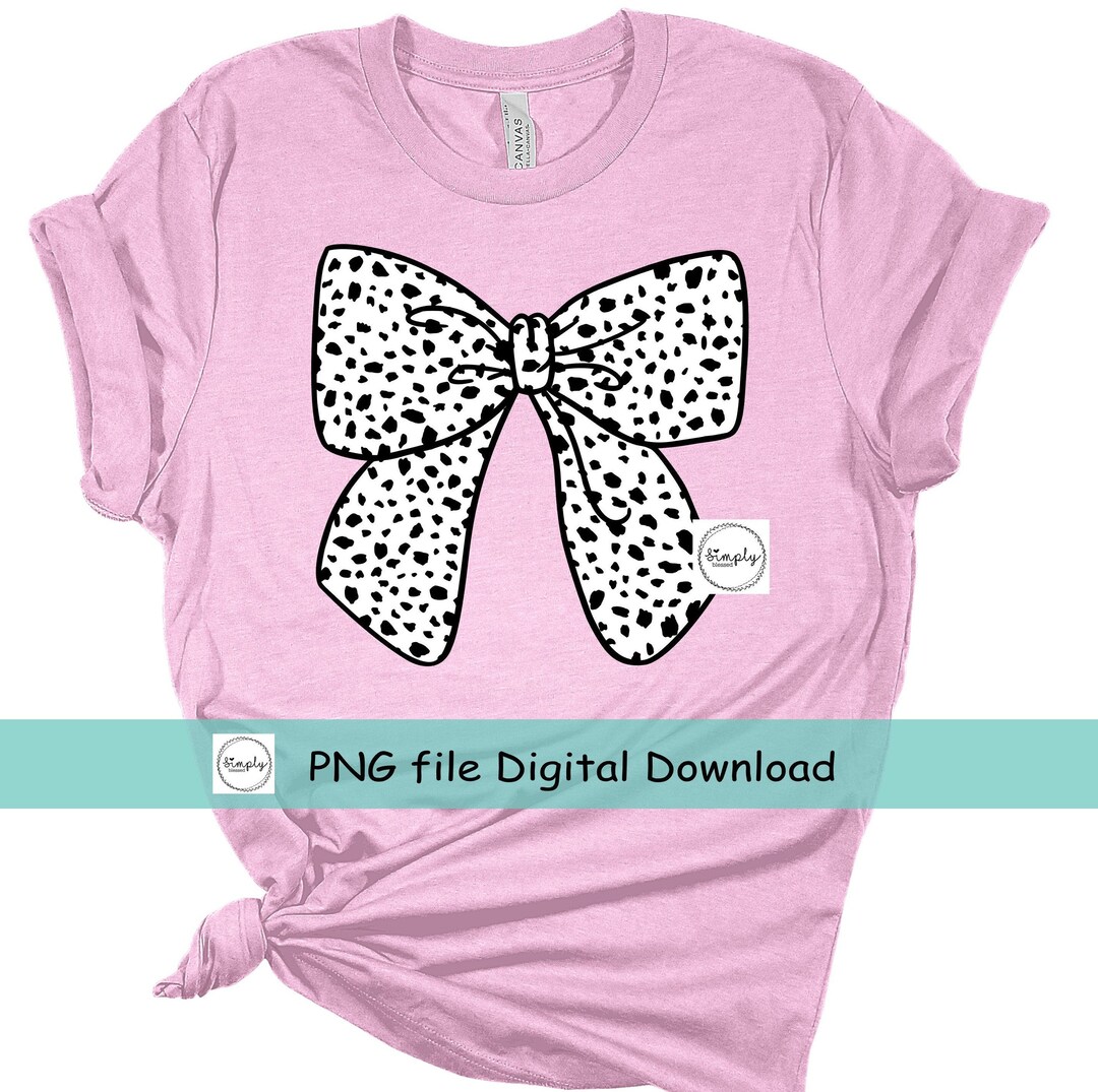 Coquette Bow PNG, Dalmatian Bow Shirt Design, Trendy Aesthetic Ribbon ...