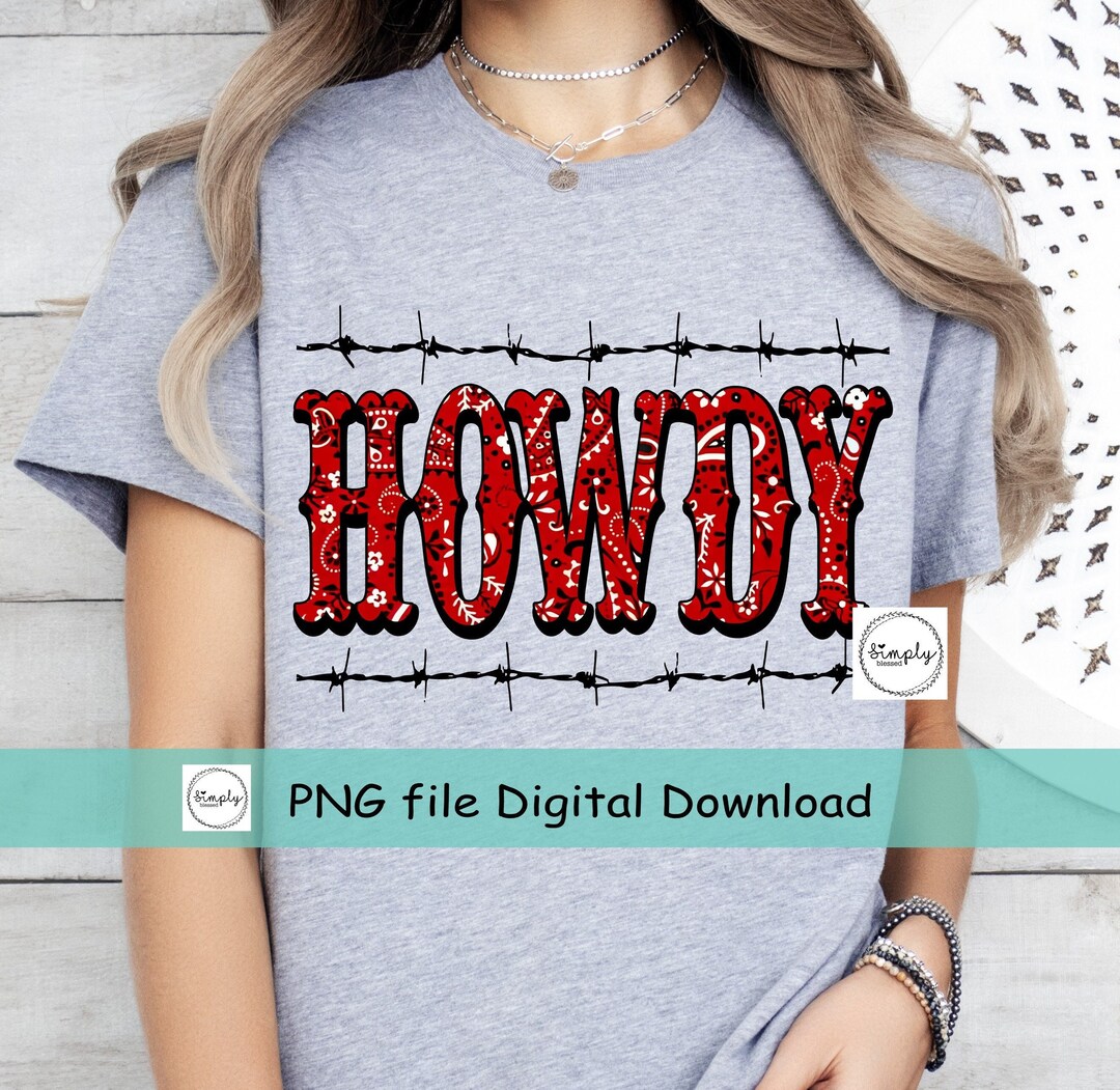 Western PNG, Western Howdy Shirt Design, Faux Bandana Howdy Png ...