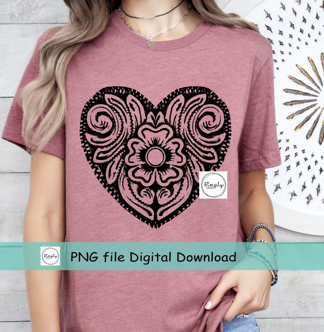 Western PNG, Western Heart Shirt Design, Heart Concho Png, Cowgirl ...