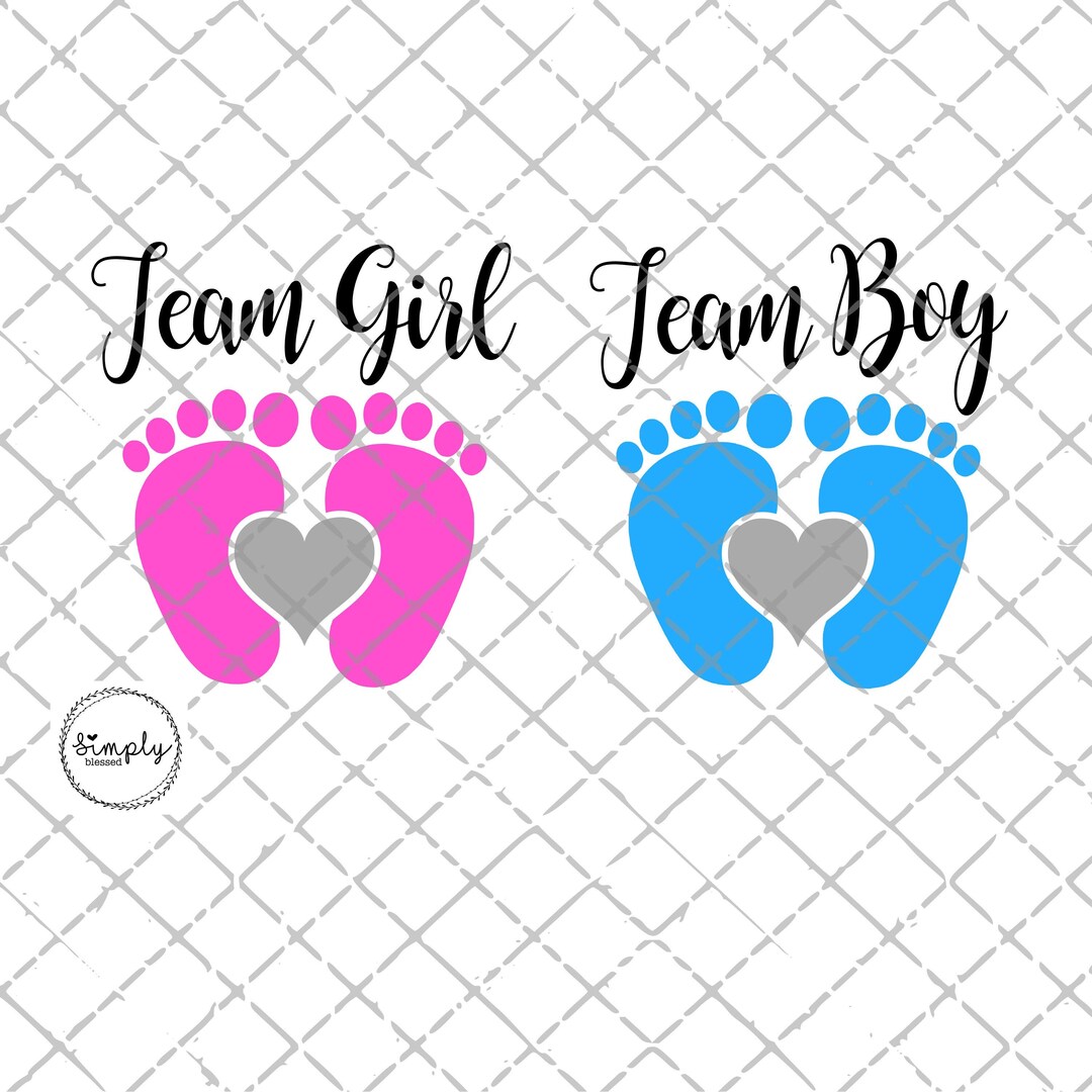 Team Boy & Team Girl Svg, Gender Reveal Svg, Team Blue Svg, Team Pink ...