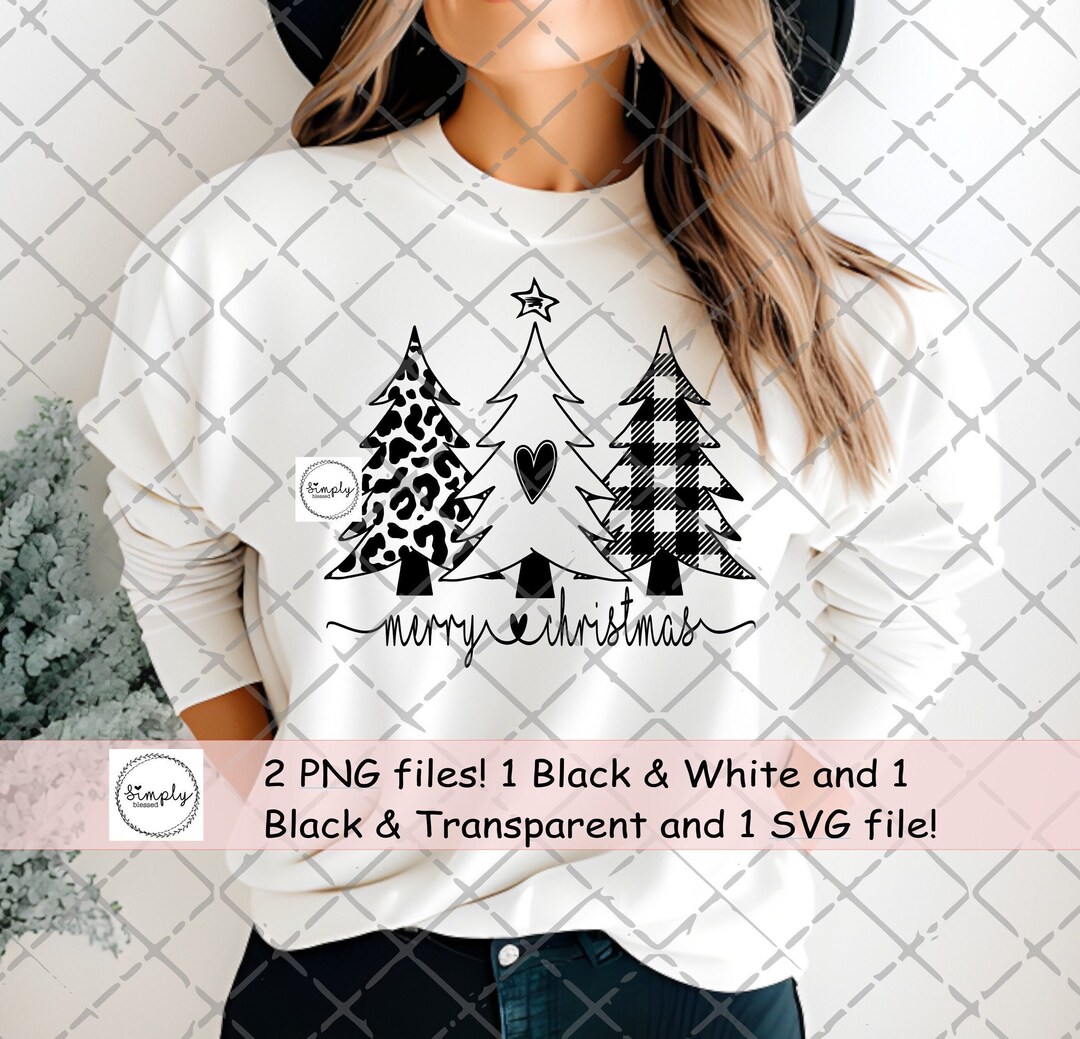 Leopard Christmas Trees SVG PNG, Merry Christmas Sublimation Design ...