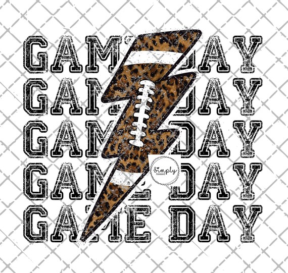 Game Day Football Lightning Bolt Png Football Sublimation - Etsy