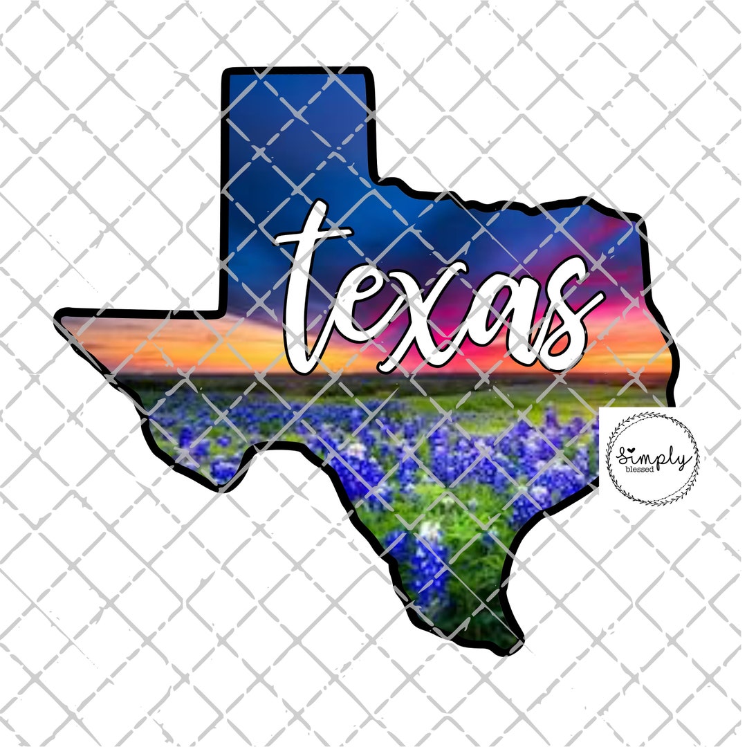 Texas Png, Texas Sublimation Design Download, Texas Sunset Bluebonnets ...
