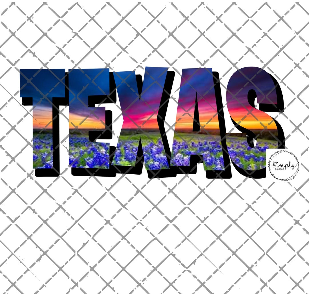 Texas Png, Texas Sublimation Design Download, Texas Sunset Bluebonnets ...