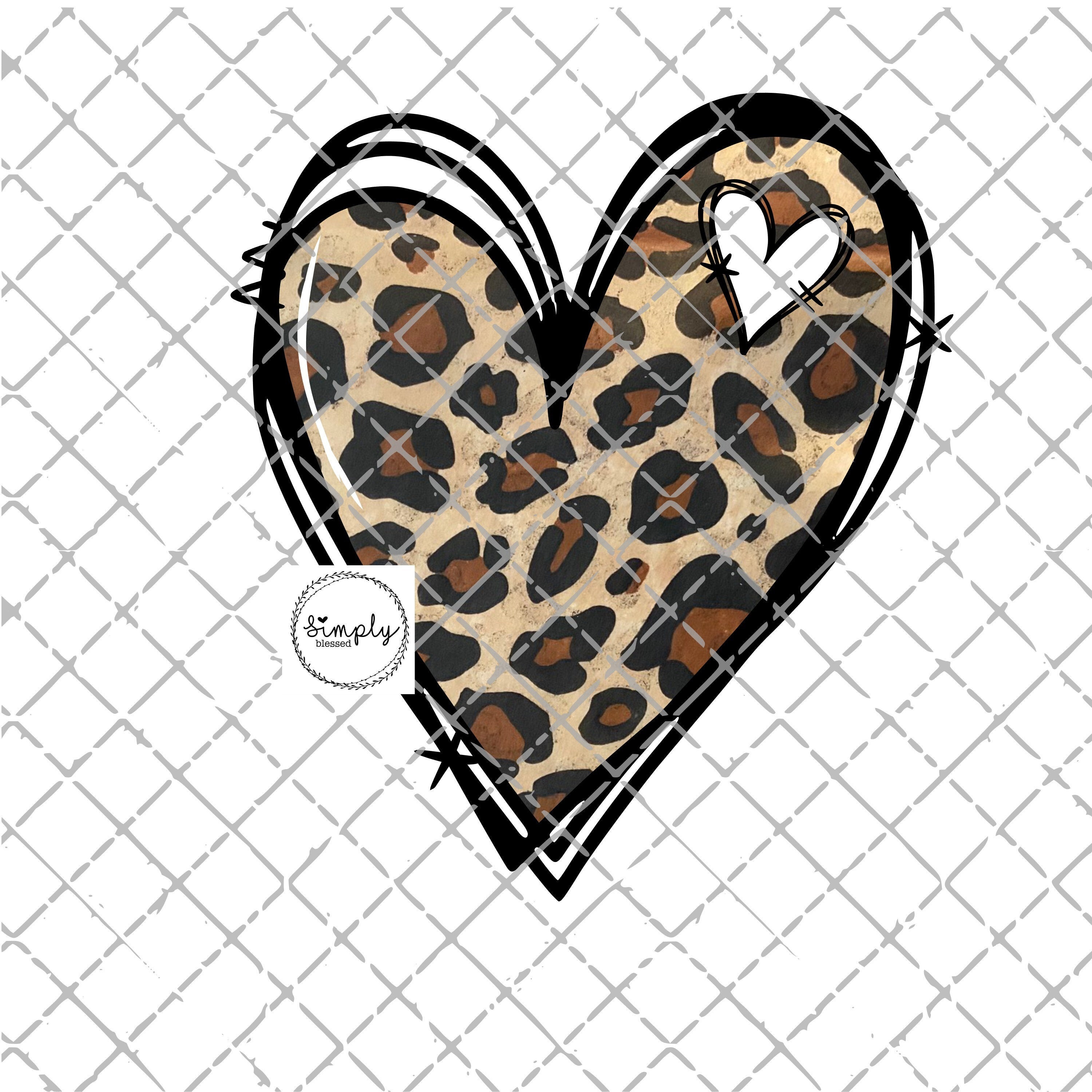 Leopard Heart Sublimation Design Png Heart Leopard Png Heart Etsy