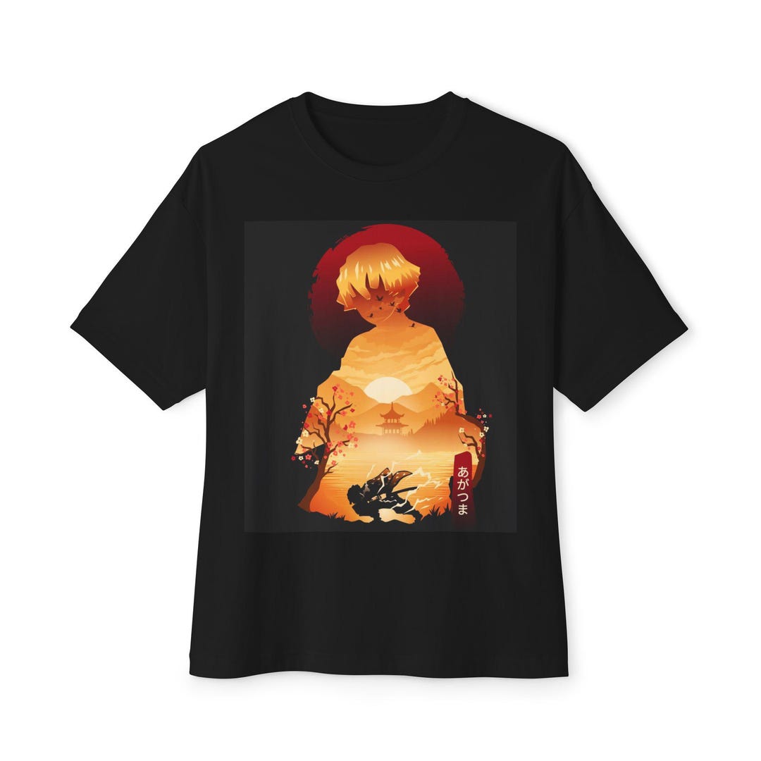 Zenitsu Agatsuma Art Oversized Anime T-shirt | Japanese Manga Tee | Old ...
