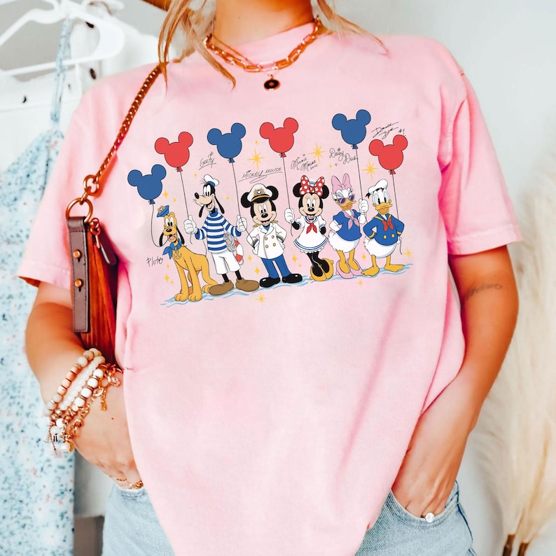 Comfort Colors® Disney Cruise Signature Balloon Shirt, Mickey and ...