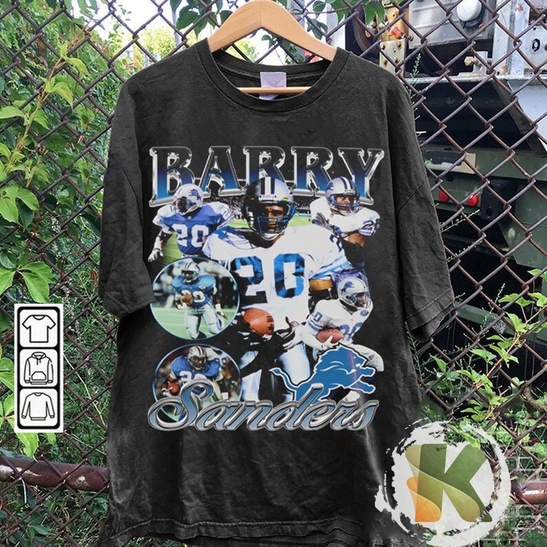 Vintage Graphic Style Barry Sanders T-shirt Barry Sanders - Etsy