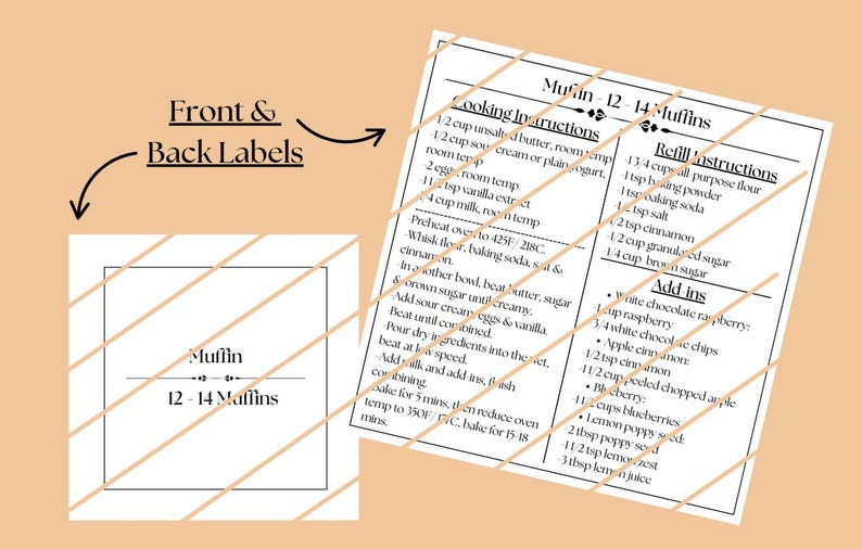 Printable Muffin Mix Recipe Label: Craftologist Pantry Organization ...
