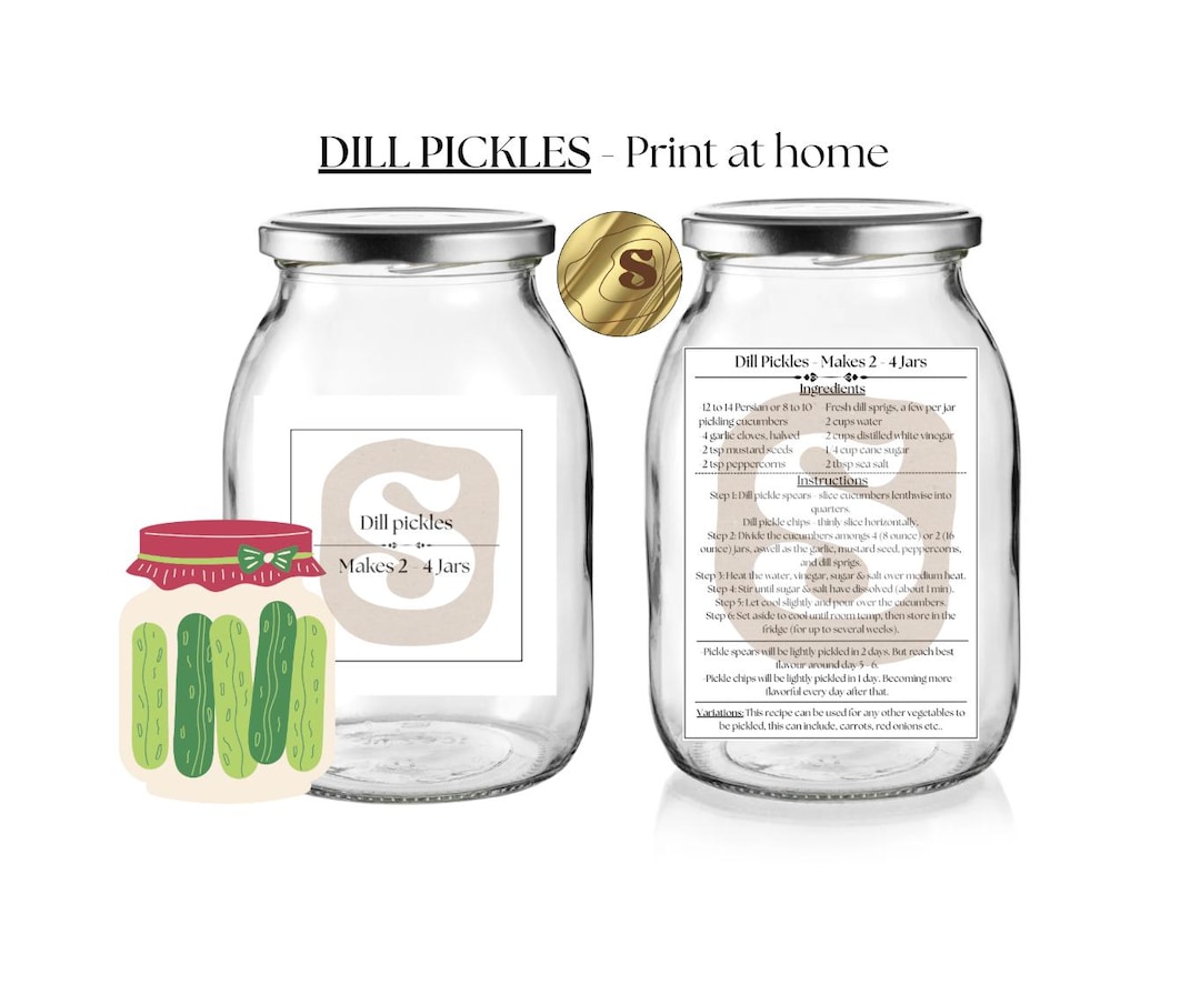 Printable Dill Pickle Mix Recipe Labels: Craftologist Pantry ...