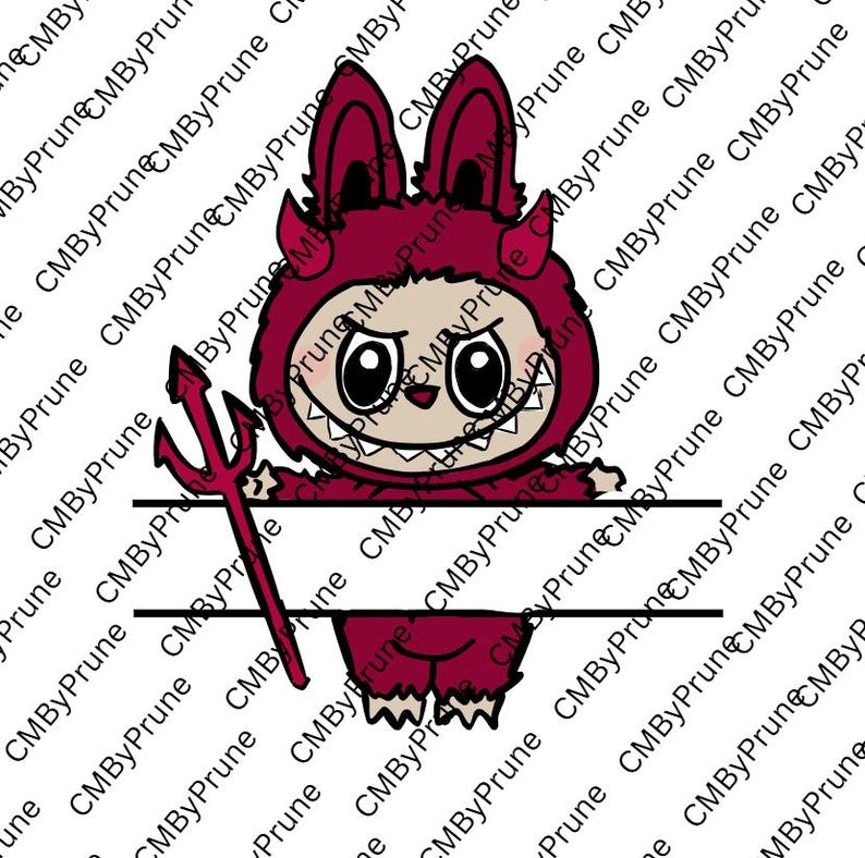 Red Devil Labubu Name Tag: Personalized Card Template (digital Download ...