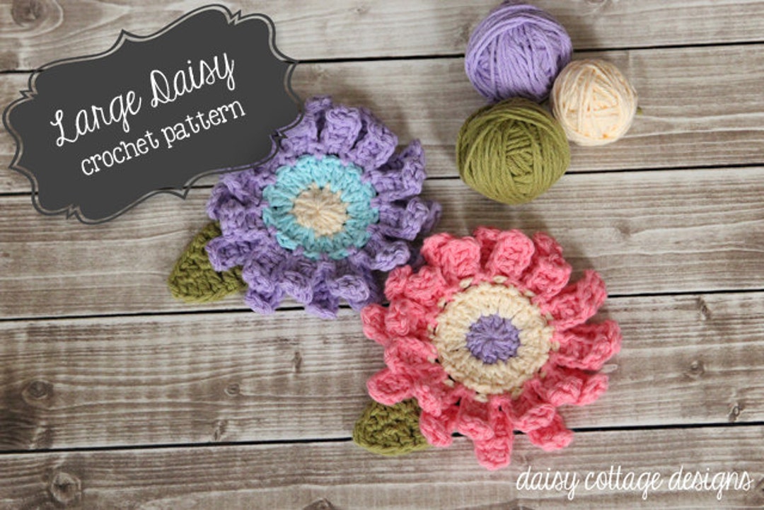 Large Flower Crochet Pattern, Easy Crochet Pattern, Instant Download ...