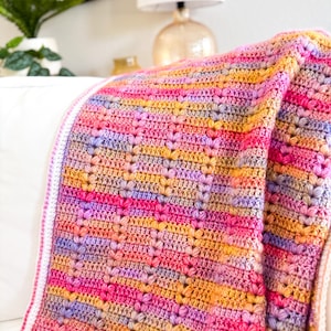 Puff Stitch Crochet Blanket Pattern, Easy Blanket Crochet Pattern ...