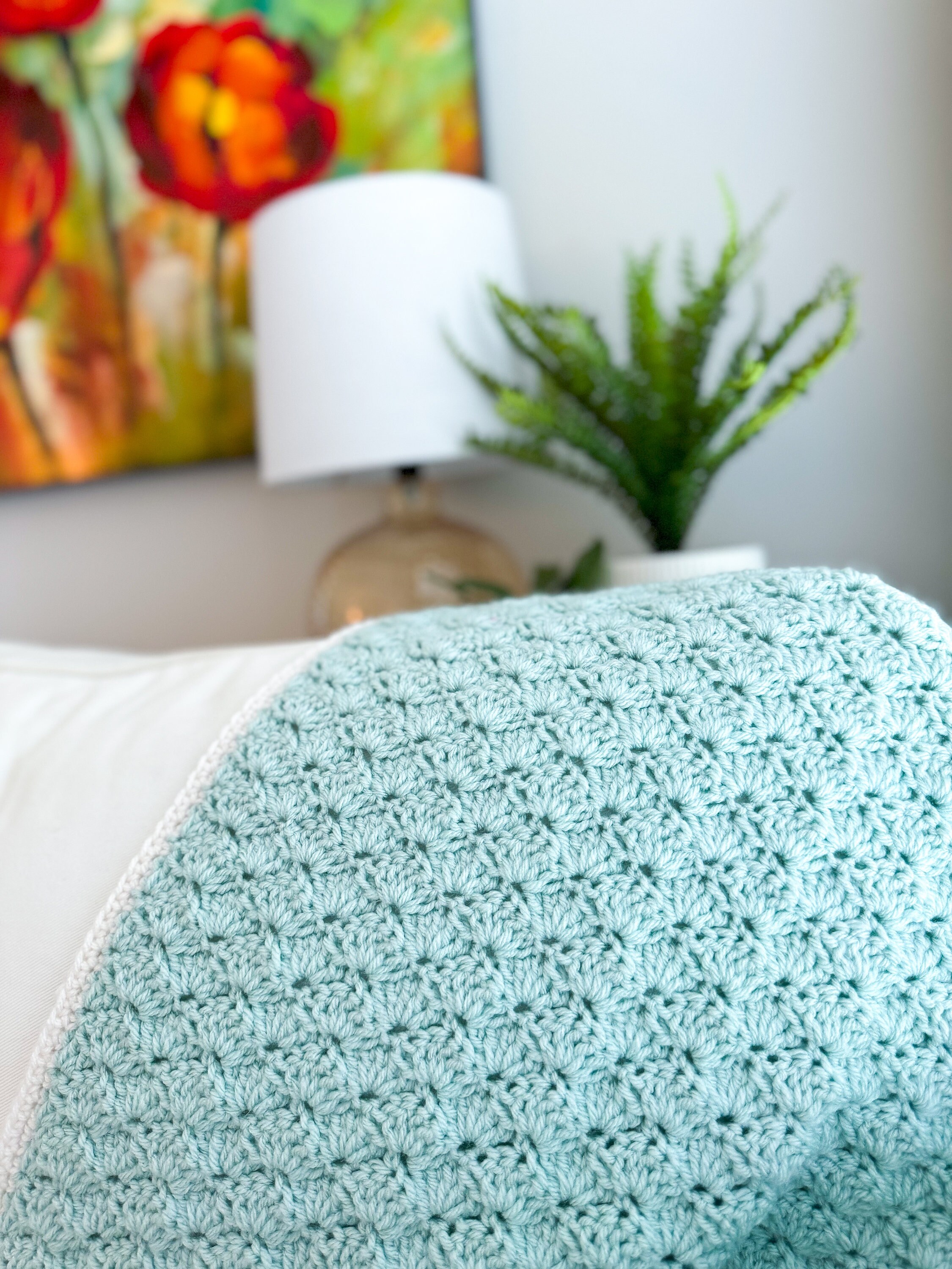 Shell Stitch Blanket Crochet Pattern, Easy Crochet Blanket Pattern ...