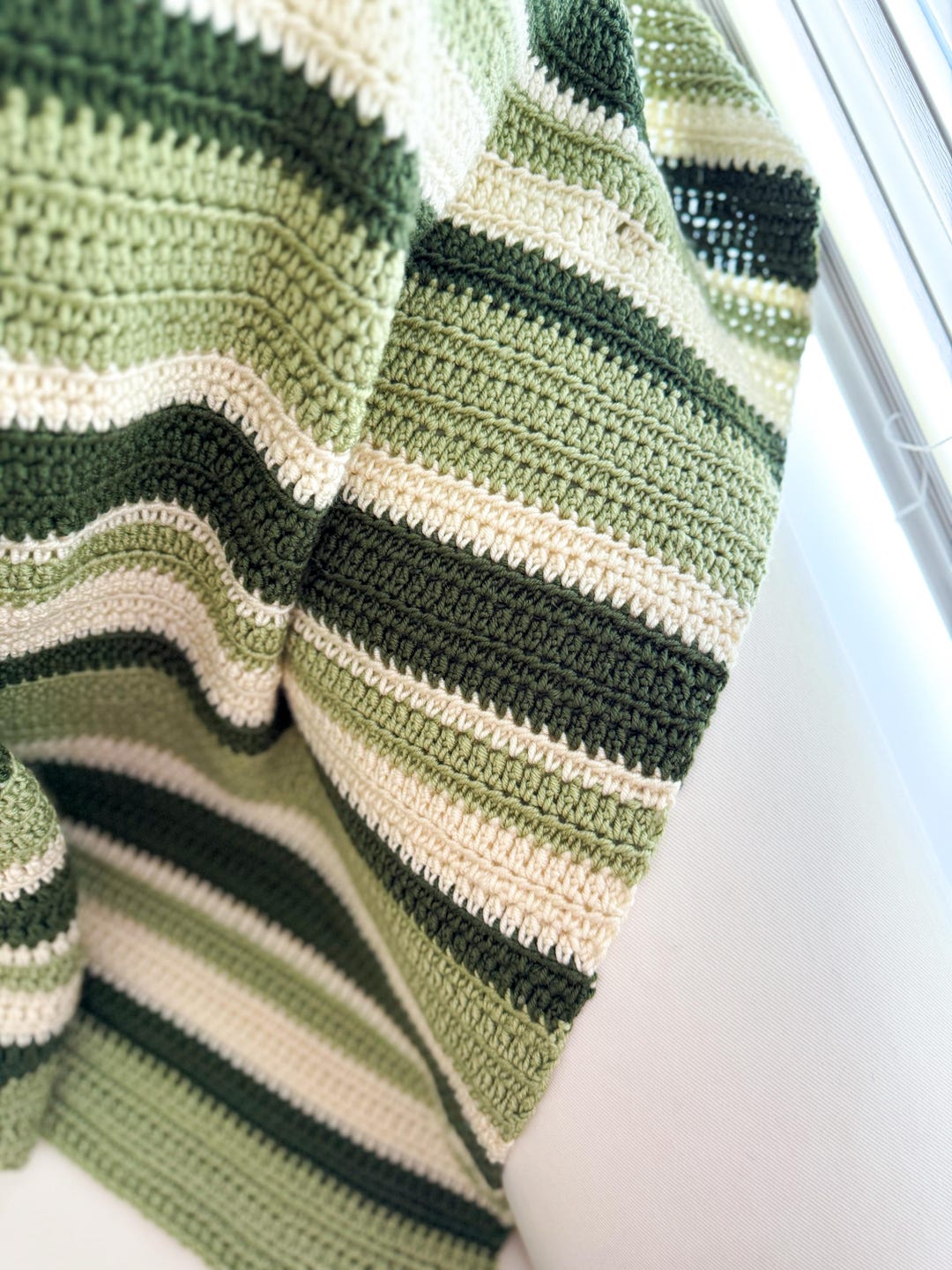 Easy Striped Blanket Crochet Pattern, HDC Crochet Throw Pattern, Easy ...