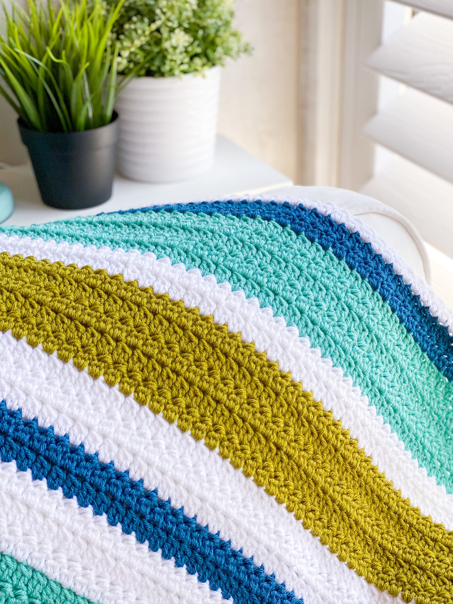 Textured Crochet Stitch Blanket Pattern Oceanside Throw - Etsy