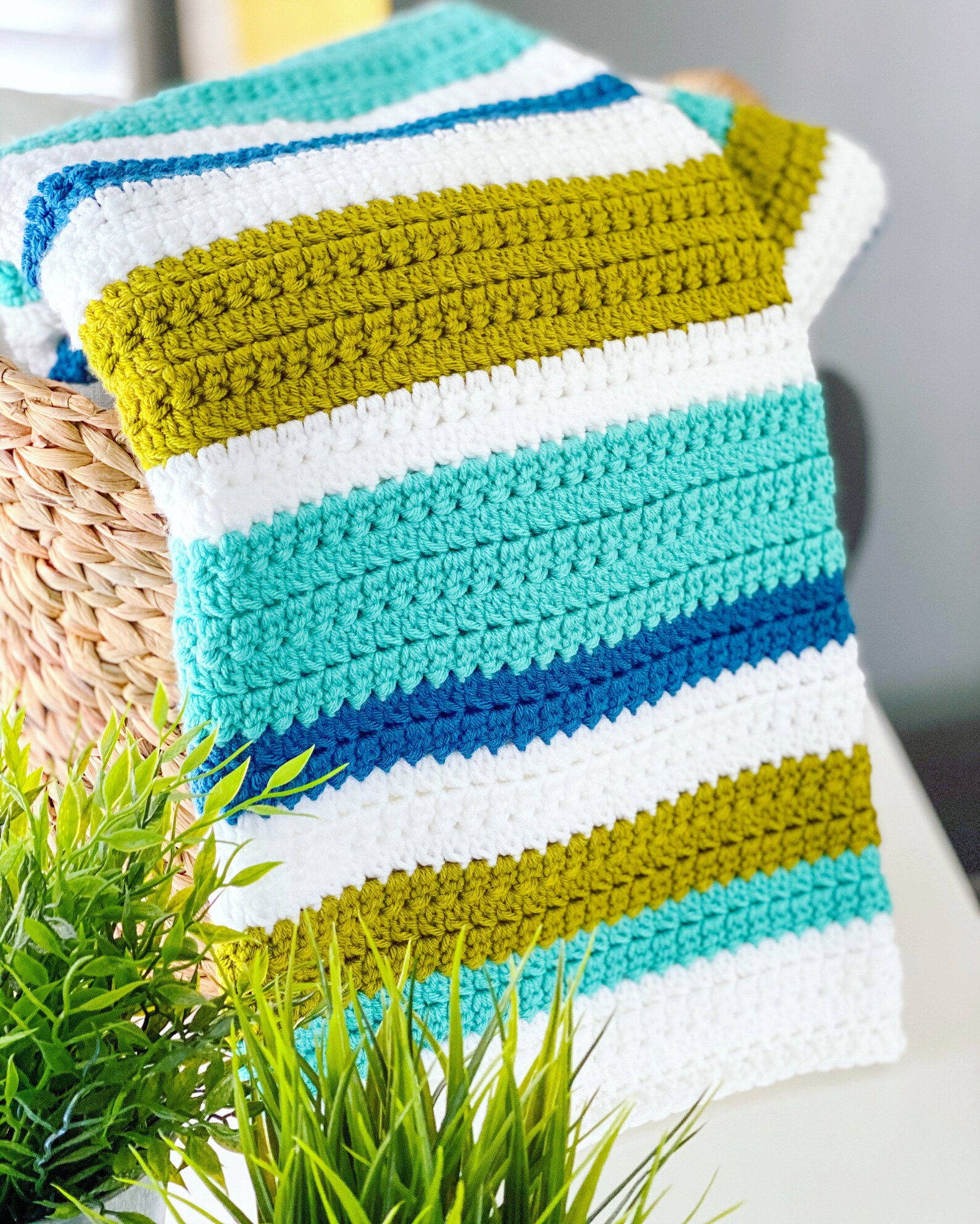 Textured Crochet Stitch Blanket Pattern Oceanside Throw | Etsy