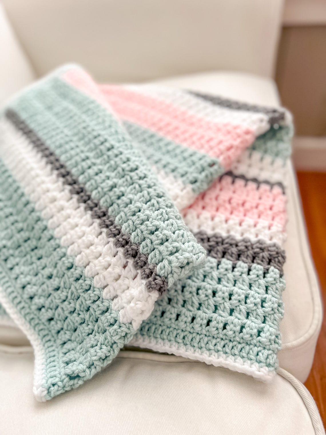 Double Crochet Cluster Stitch Blanket Modern Crochet Blanket - Etsy