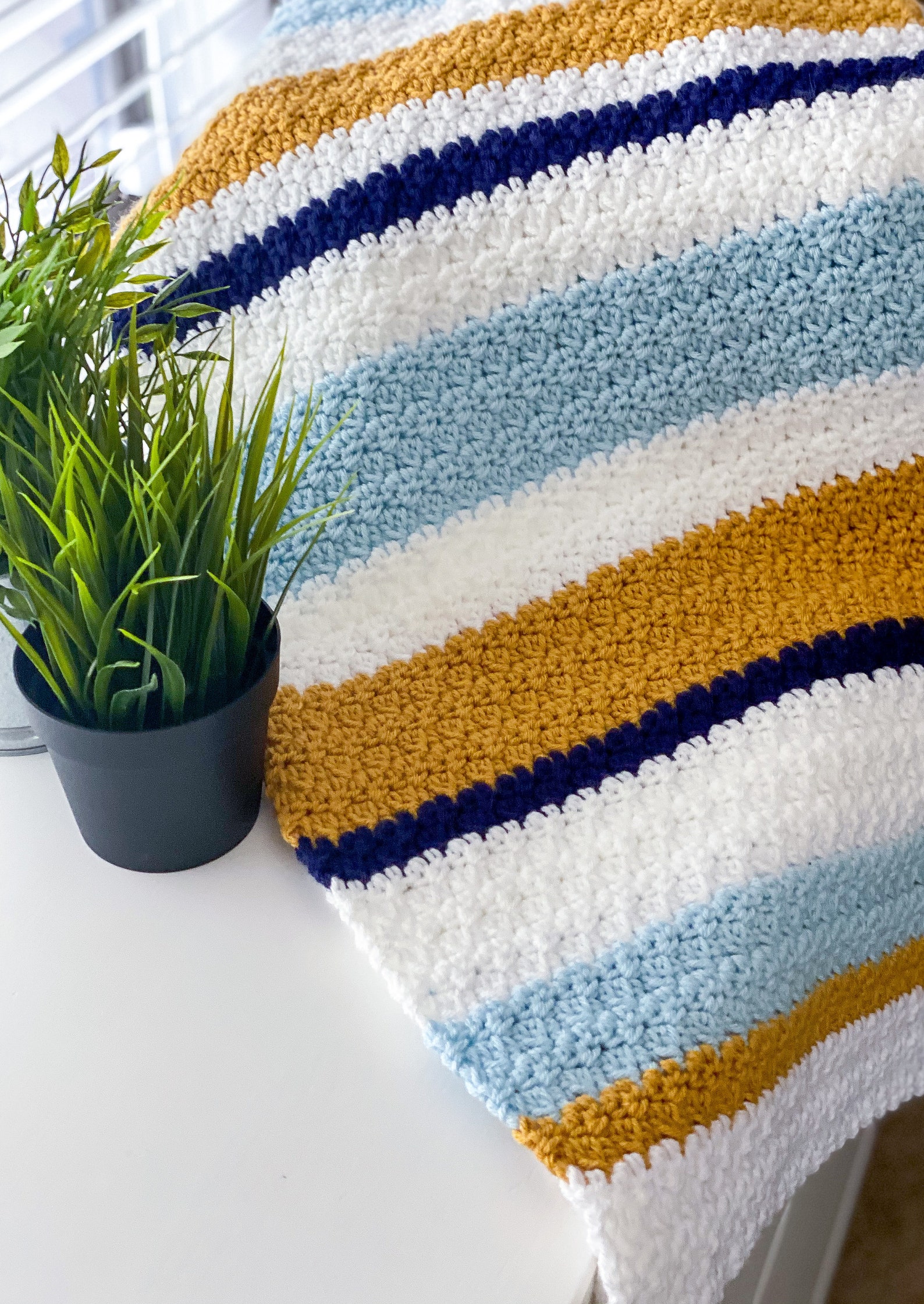 Modern Crochet Blanket Pattern Crochet Blanket Tutorial - Etsy